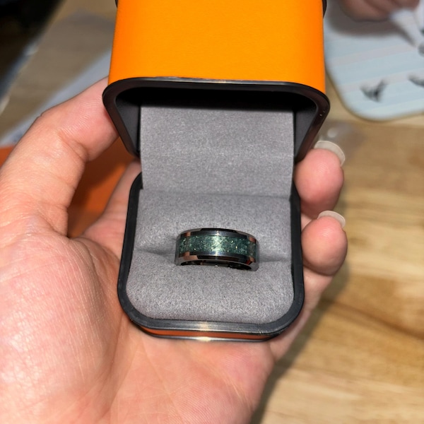 Wild Blue Ring Afghanite Crystal Inlay, Tungsten Titanium Ceramic, Men ...