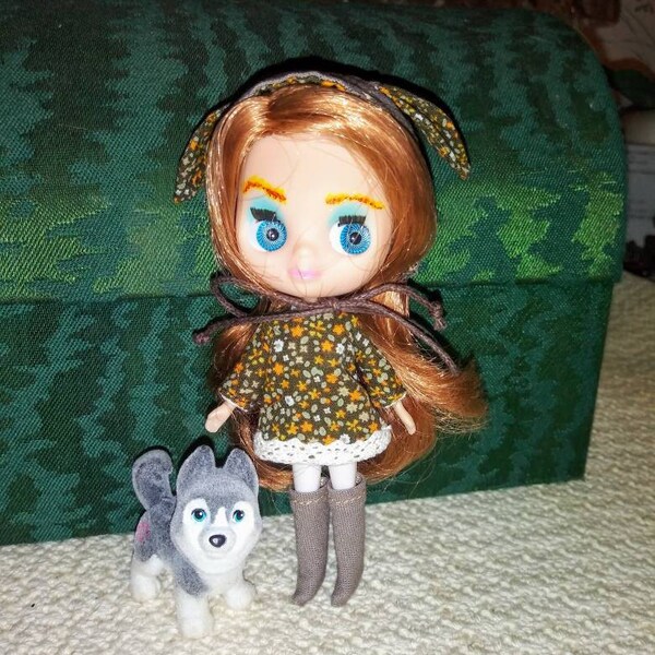 Labubu Macaron Outfit : navy Blue Set jumpsuit and Hat - Etsy