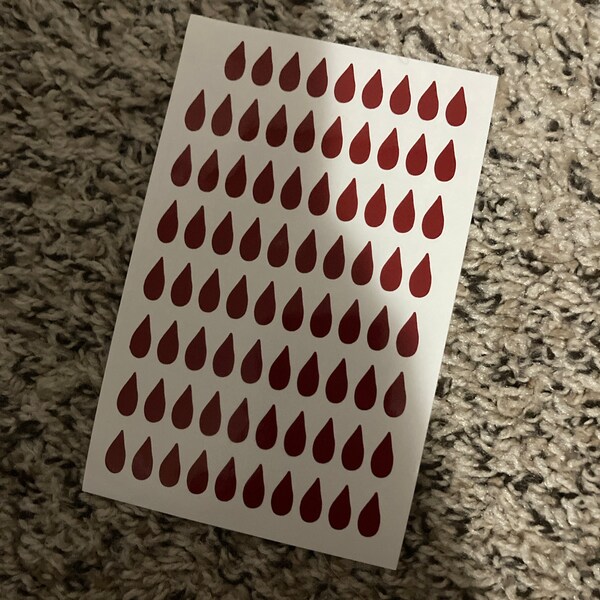 1/2 Inch 13mm Mini Teardrop Sticker Sheet | Rain Drop | Period Tracker ...