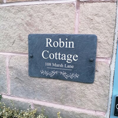 Rustic Dog Slate House Sign Farmhouse Plaque Door Number 30 X 20cm - Etsy