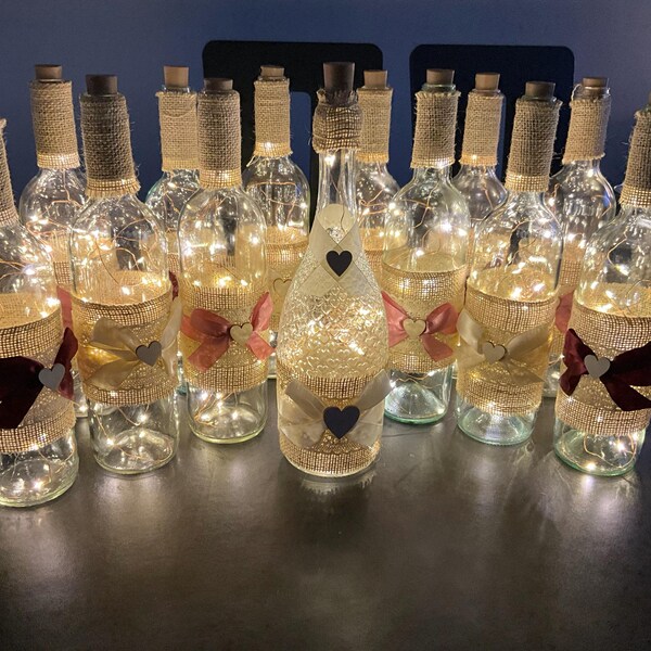10 X Bottle Lights, Rustic Wine Bottles to Add Bottle Lights To, for ...
