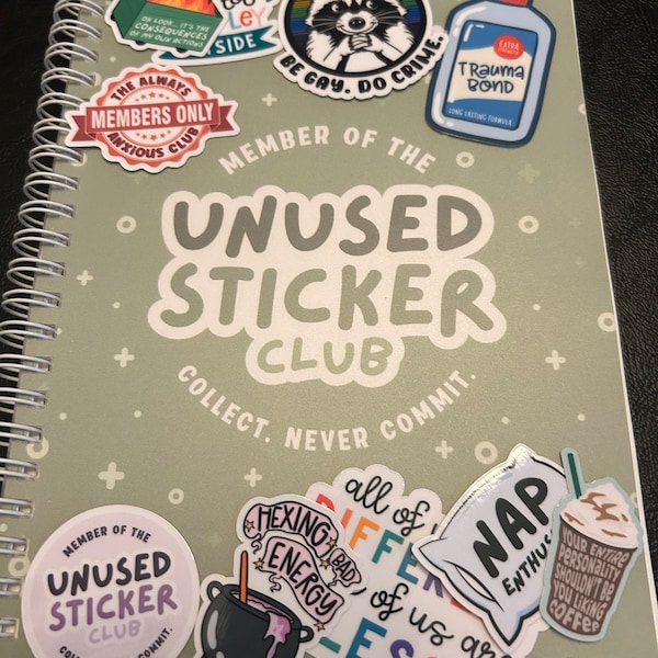 Unused Sticker Club Reusable Sticker Book for Sticker Collector, 6x8 ...