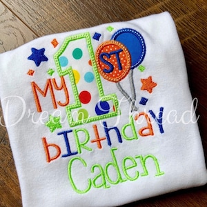 My 1st Birthday Applique Digital Machine Embroidery Design 4 Sizes ...