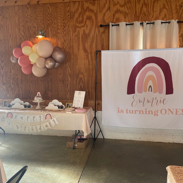 Boho Rainbow Birthday Decorations, Rainbow Backdrop Birthday, Boho ...