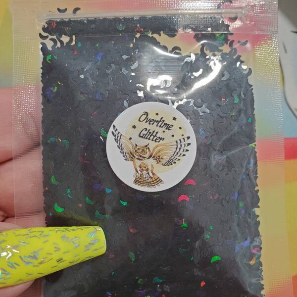 Middle Finger Silver Holographic Shape, Chunky, Confetti, Resin Fillers ...