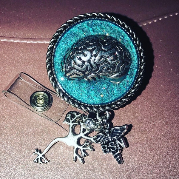Brain Badge Reel Neuro ID Card Holder Grey Matters Neurology Gifts Good ...