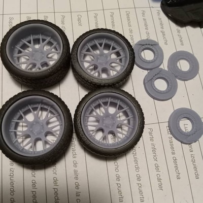 1/24 Resin BBS CHR-II 21/20 Scale Inch Model Car Wheels and Tires for ...