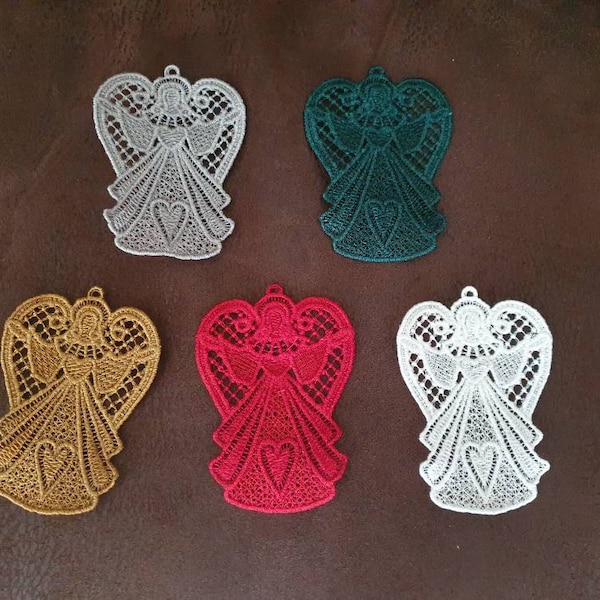 FSL Angel - Christmas Ornament - Free Standing Lace Machine Embroidery ...