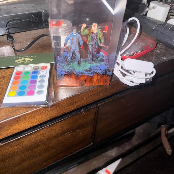 Horror Resin Lamp With Michael Figure, Creepy Halloween Night Light ...