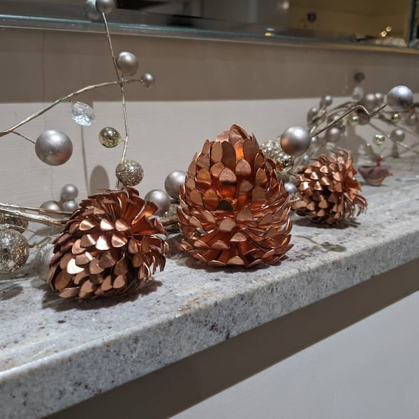 Copper Fir Cones - Etsy UK