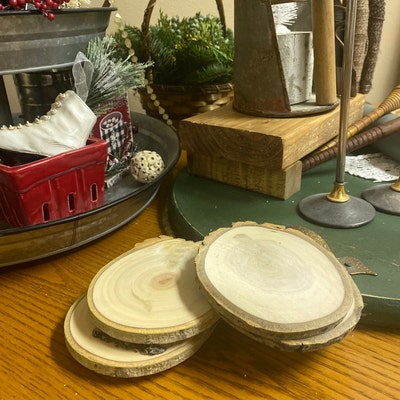 Set of Aspen Chunks 3-4 Wood Slices Rustic Wedding - Etsy