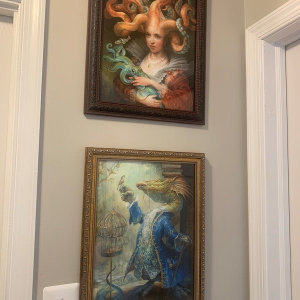 Contessa With Squid (print) Fantasy Art Octopus Woman Squid Tentacles ...