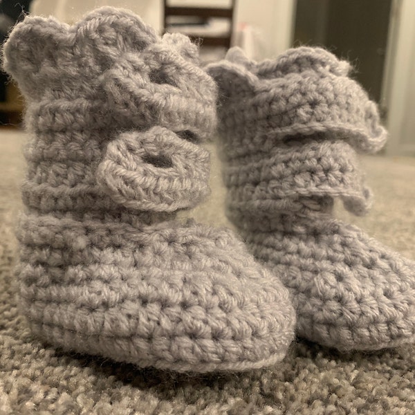 Crochet Baby Pattern, Crochet Baby Boots Pattern, Classic Snow Boots ...