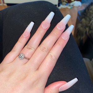 Ice Queen / Clear Icicle Nails With Holographic Silver Glitter, White ...