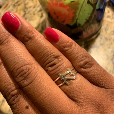 Custom Number Ring Initials Ring Stacking Rings Silver Ring Name Ring ...