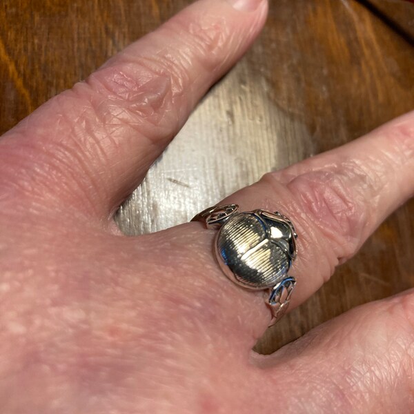 Sterling Silver Scarab Ring. Scarab Jewelry, Egyptian Jewelry, Beetle ...
