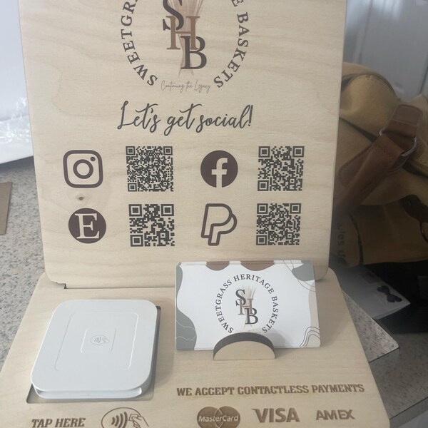 Custom Logo Social Media & Square Reader Holder Booth Display Market ...
