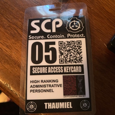 SCP Foundation Secure Access Keycard ID Card Badge Cosplay Costume Name ...