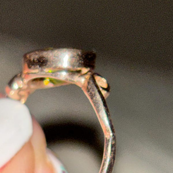 Nice Butterfly 3 Cm. Wide and 2,5 Cm High Ring Size 7 1/2 With Natural ...