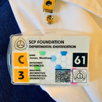 SCP Foundation Departmental ID Card / Badge Customized With Your ...