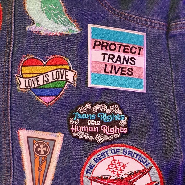 Protect Trans Lives Embroidered Patch / Vegan Adhesive / LGBT Queer ...