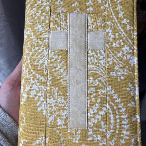 Handcrafted Quilted Fabric Bible Cover and Coordinating Bookmark ...