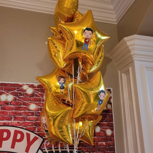 Friends Inspired Balloon Stickers - Set of 6. Friends Party Supplies ...