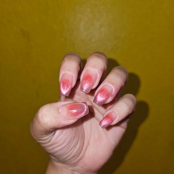 Handmade Starry Firefly Black Yellow Green Glass Bead Cat Eye Press on ...