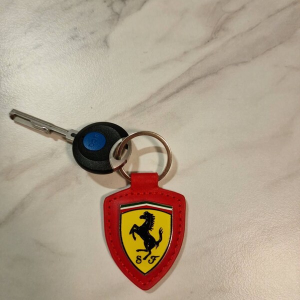 Lamborghini Leather Keyring Key Chain Shield Fob Ring Black - Etsy