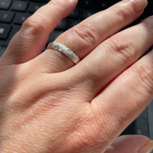 Textured Silver Ring Hammered Silver Ring Wrap Ring Minimalist Ring ...