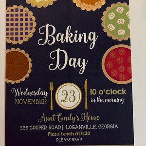 Pie Night Invitation Template Printable Pie Party Invite Card - Etsy