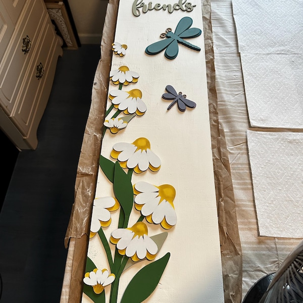 Dragonfly and Daisy DIY Porch Leaner, Spring Porch Leaner, Dragonfly ...