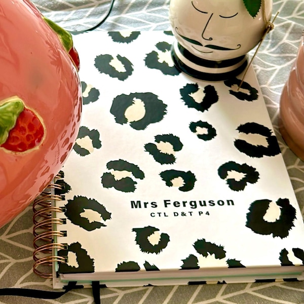 Personalised Teacher Planner / Lesson Planner 2025-26 - Leopard Print ...