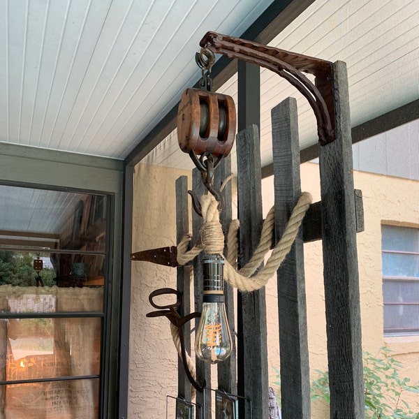 Rustic Rope Pendant Lights - Custom Handmade Lengths - Antique Edison ...