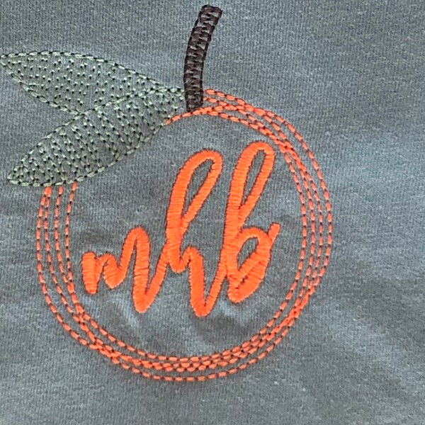 Quick Stitch Orange in 5 Sizes, Orange Embroidery Design, Vintage ...