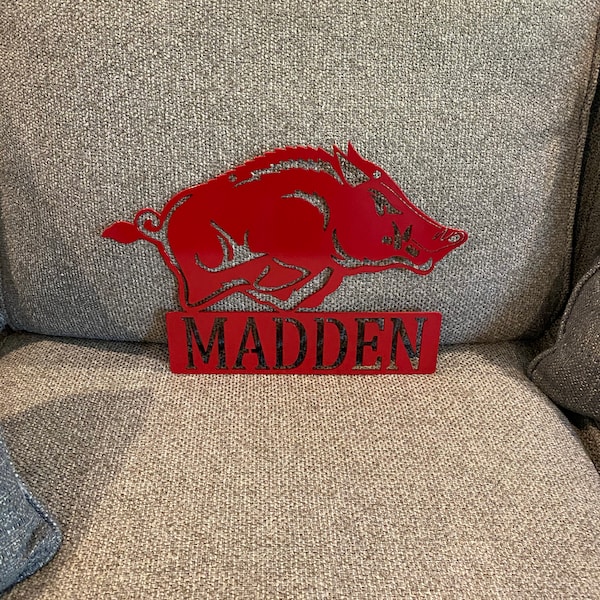 Metal Licensed Razorback Metal Flag W/name - Etsy