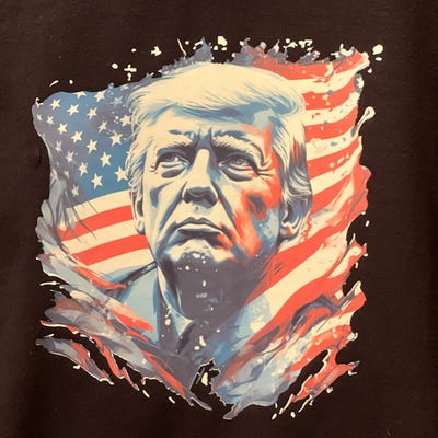 Trump in Front of an American Flag PNG Trump Sublimation Design Trendy ...