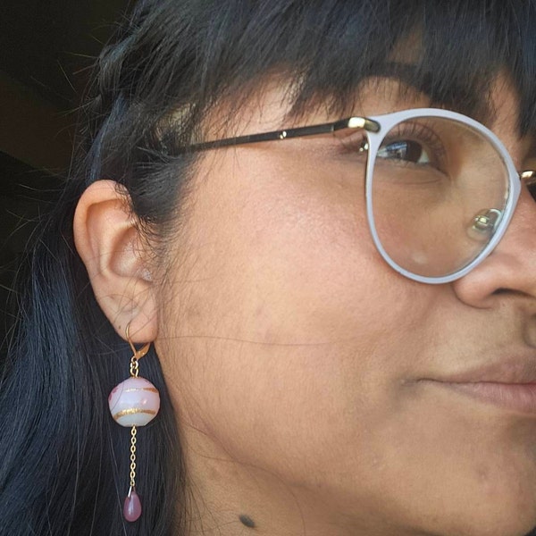 Japanese Wind Chime Earrings, Furin Drop Earrings, Resin Earrings ...