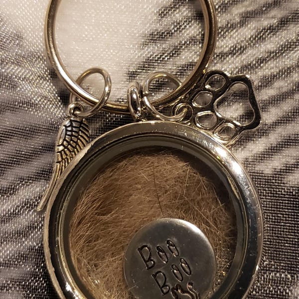 Pet Fur Jewelry Keepsake Keychain ,pet Memorial Locket Loss of Pet ...