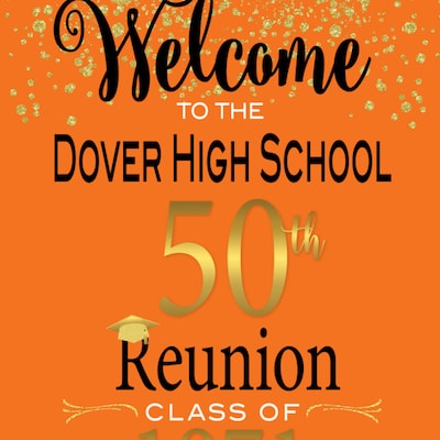 Class Reunion Personalized Welcome Sign Printable File Gold Confetti on ...