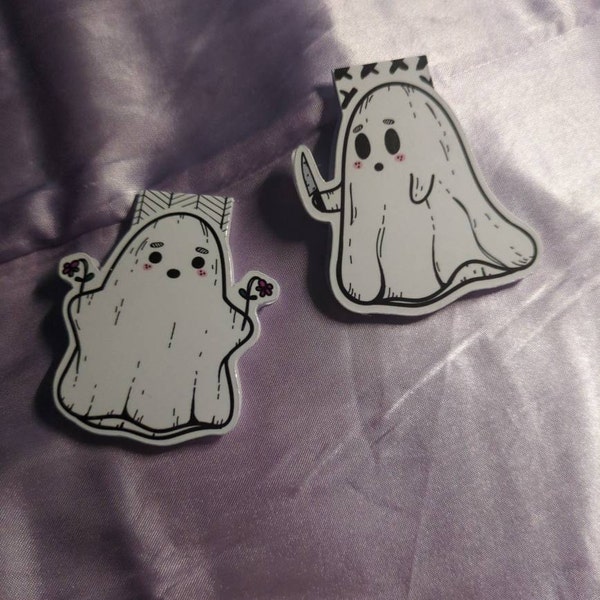 Ghost Bookmark Magnet Set, Handmade, Front Side is Laminated and Water ...