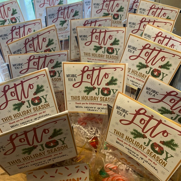 Christmas Lottery Ticket Gift Tag, Wishing You a Lotto Joy, Holiday ...