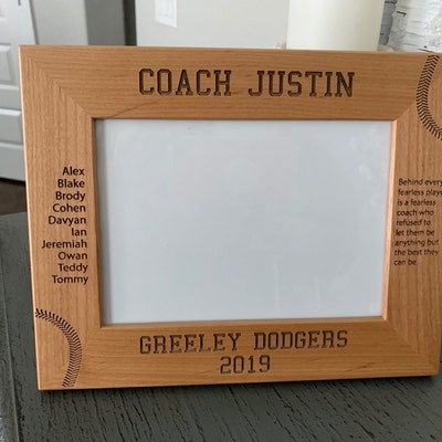 Baseball Coach Picture Frame, Engraved Coach Gift, Baseball Coach Gift ...