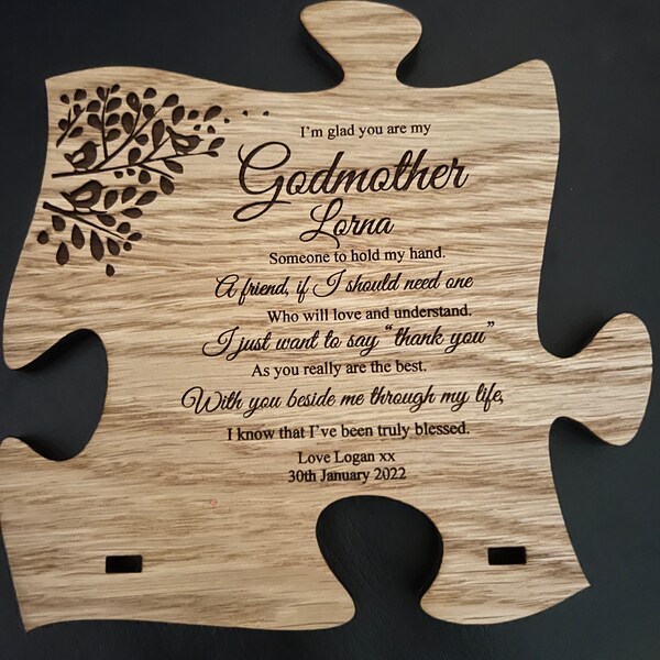 Unique Godfather Gift - Wooden Jigsaw Puzzle Plaque, God Father Present ...