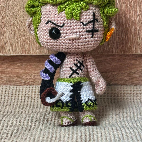 Zoro Crochet Doll Pattern: One Piece Anime Amigurumi (PDF Pattern) - Etsy