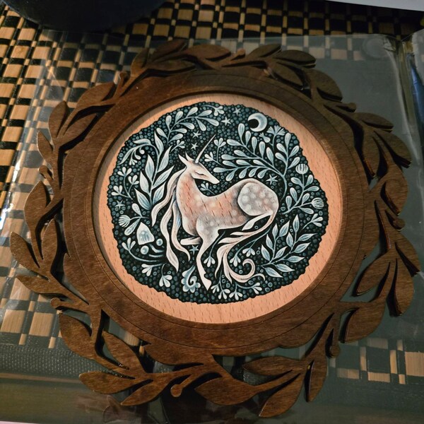 Hare and Moon Pyrography Wall Hanging Print. Wood Burning, Hare ...