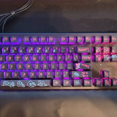 Kawaii Gaming Pastel Purple Pixel Themed Keycaps PBT 140 Set Cherry OR ...