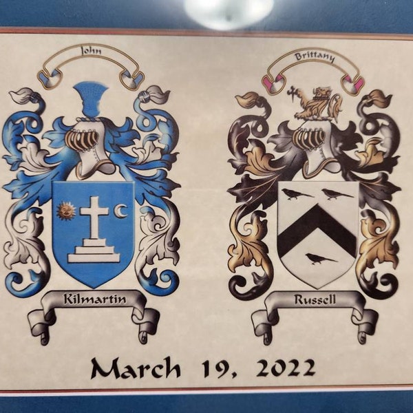 Family Crest Coat of Arms Print: Surname Origin (PDF Digital Download ...