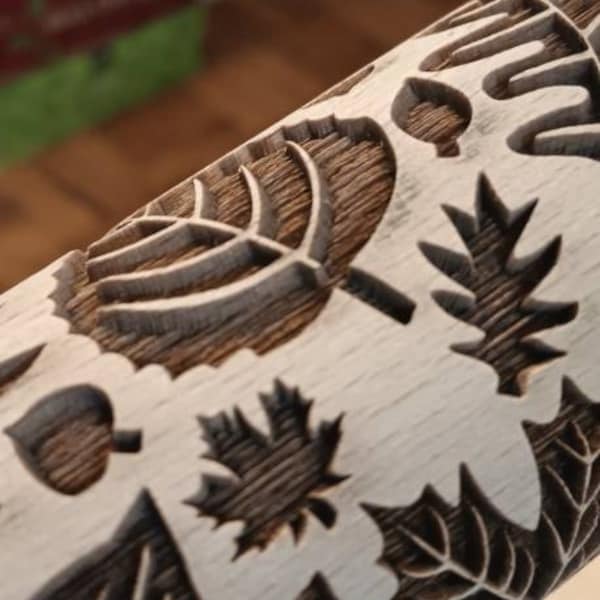 Pinecones and Cardinals Embossed Rolling Pin - Etsy