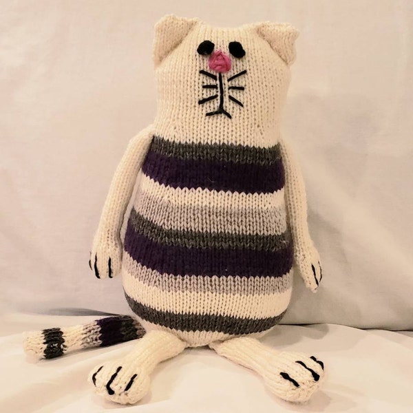 Knitting Pattern Cat PDF Knitted Animal Pattern Stuffed Kitty Making ...